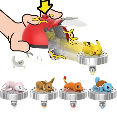포켓몬 피규어 스피닝 탑 피카츄 자이로스코프 파이리 스코페릴 꼬부기 휘핑 탑 뮤 이브이 Pvc 모델 어린이용 장난감 Aliexpress