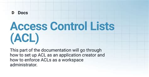 Access Control Lists Acl Docs