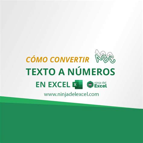Cómo Convertir Texto a Números en Excel Ninja del Excel