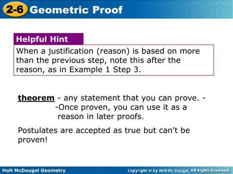 PPT - Students will… Write two-column proofs. Prove geometric theorems ...