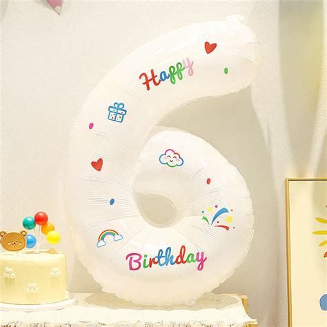 【現貨 免運 低價 送打氣筒】小紅書生日 裝飾 大號白色數字氣球 網紅兒童一歲派對 背景場景佈置 氣球 慶生氣球 生 蝦皮購物