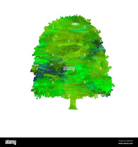 Watercolor Tree Design Stock Photo Alamy