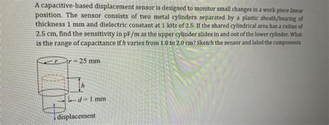 Solved A Capacitive Based Displacement Sensor Is Designed To Chegg