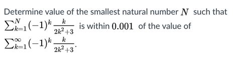 solved determine value of the smallest natural number n such