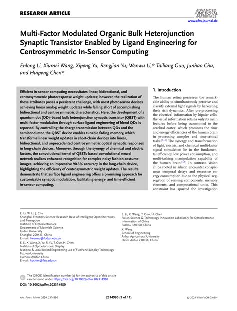 Multi‐factor Modulated Organic Bulk Heterojunction Synaptic Transistor