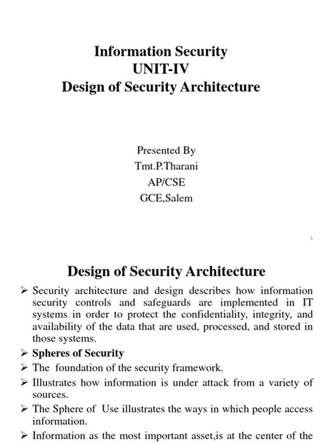 Design Of Security Architecture Pdf Information Security Computing