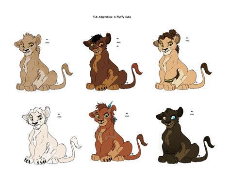 Tlk Adoptables 6 Fluffy Cubs Open 1 Left By Hekimathewhitelion On