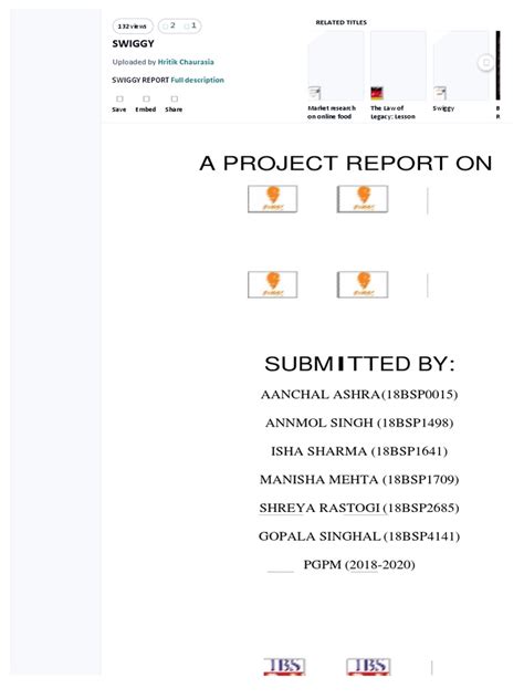 Swiggy Pdf Market Segmentation Marketing