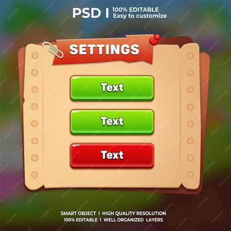 Premium Psd Game Ui Setting Screens Setting Ui 2d Ui 2d Interface