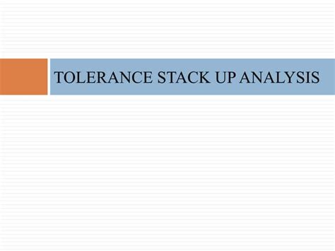 Tolerance Stack Up And Analysis Mn Pdf