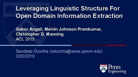 Leveraging Linguistic Structure For Open Domain Information Extraction
