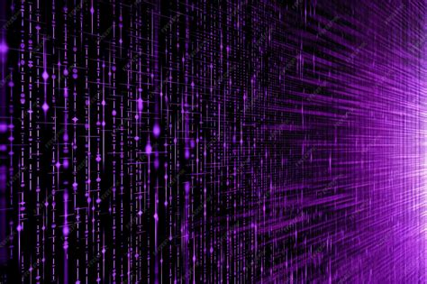 Premium Photo Purple Gray Raining Hackers Screen Dark Coding Line Ai Generative