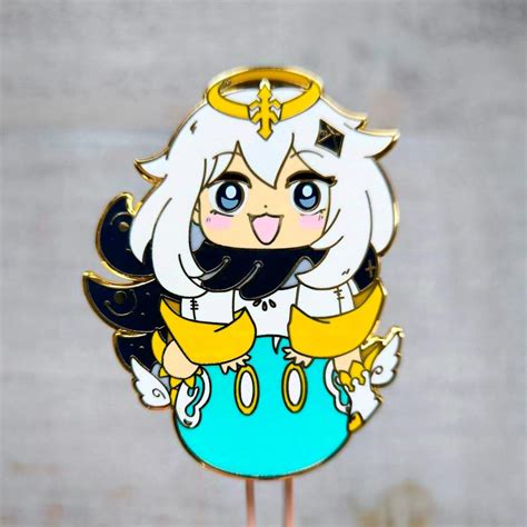 HARD ENAMEL PIN ღ Fan Art Paimon From Genshin Impact Videogame Linarahe Cute Pet Videogame Game