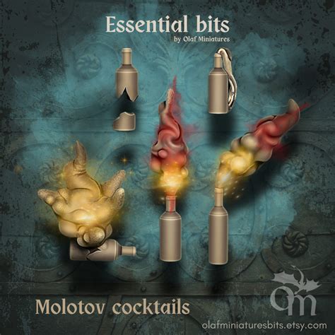 3d Printable Molotov Cocktails By Olaf Miniatures Bits