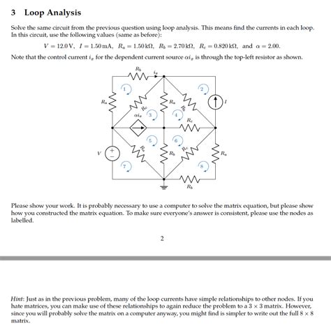 Solved 3 Loop Analysis Solve The Same Circuit From The