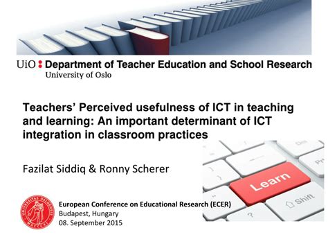 Pdf Teachers Perceived Usefulness Of Ict In Teaching And Learning An Important Determinant