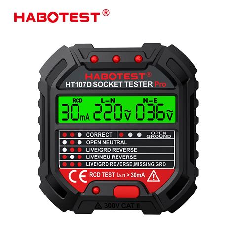 Habotest Ht107 Socket Tester Pro Voltage Test Rcd 30ma Socket Detector