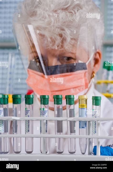 Female Researcher In Bio Lab Stock Photo Alamy