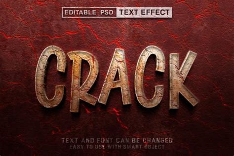 Crack Editable Text Effect Graphic By G Design Creative Fabrica