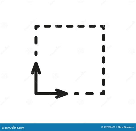 Square Area Icon Coordinate Axes Sign Coordinate System Flat Math