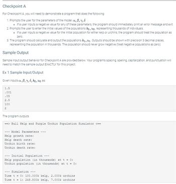 Answered Checkpoint A For Checkpoint A You Will Need To Demonstrate A Program That Does The