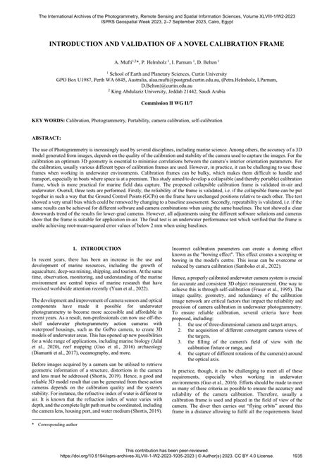 Pdf Introduction And Validation Of A Novel Calibration Frame