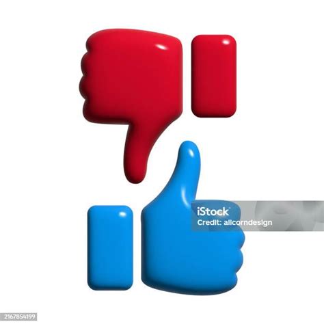 3d 버블 벡터 엄지 손가락 위로 및 엄지 손가락 아래 아이콘 파란색과 빨간색 좋아요 및 싫어요 아이콘 모양입니다 벡터 일러스트