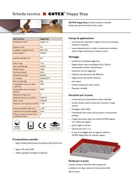 Scheda Tecnica Happy Step Gutex