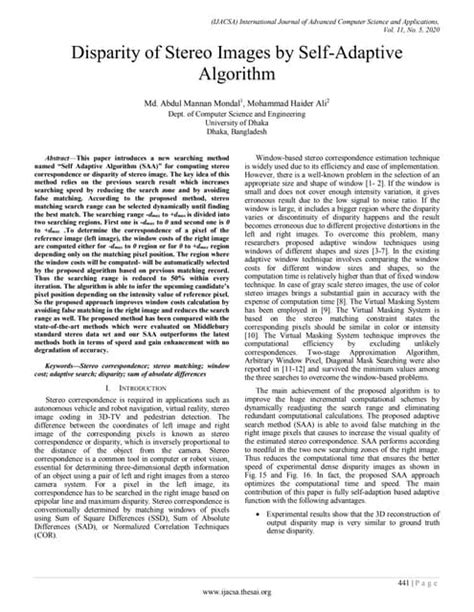 Paper 58 Disparity Ofstereoimagesbyselfadaptivealgorithm Pdf