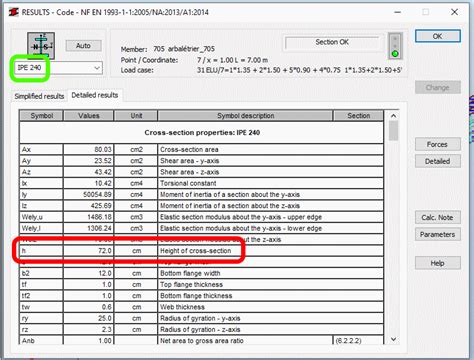 Incorrect Section Height Displayed At Detailed Results Tab While Steel Design In Robot