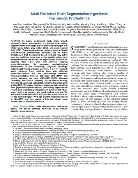 Multi Site Infant Brain Segmentation Algorithms The Iseg 2019 Challenge Deepai