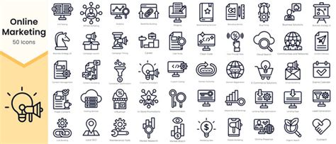 Set Of Data Security Icons Simple Outline Style Vector Image