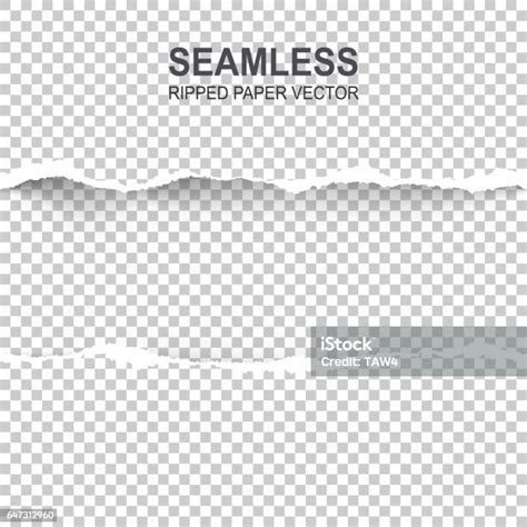 원활한 찢어진 종이 텍스트 위한 공간을 가진 투명 한 배경 0명에 대한 스톡 벡터 아트 및 기타 이미지 0명 가장자리