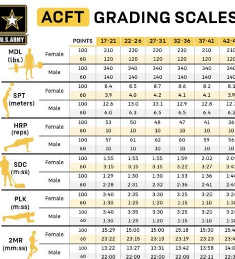 Scoring Standards Army Combat Fitness Test Acft