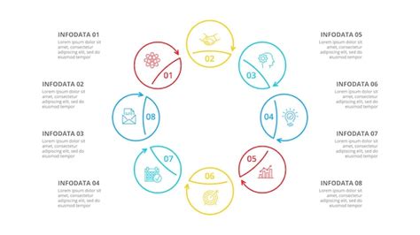 Premium Vector Cyclic Lines Infographic Modern Infographic Design Template With 8 Options