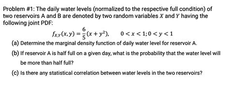 Solved Problem 1 The Daily Water Levels Normalized To The
