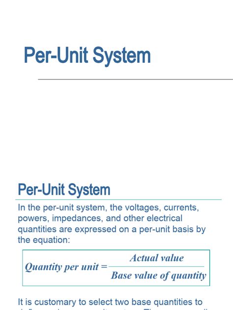 per unit system pdf electronics electronic engineering