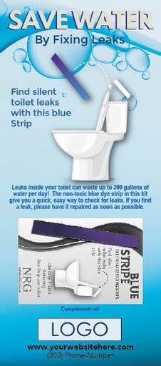 Custom Card Single Blue Stripe Silent Toilet Leak Detecting Strip Pack