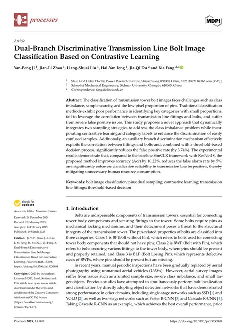 (PDF) Dual-Branch Discriminative Transmission Line Bolt Image Classification Based on ...