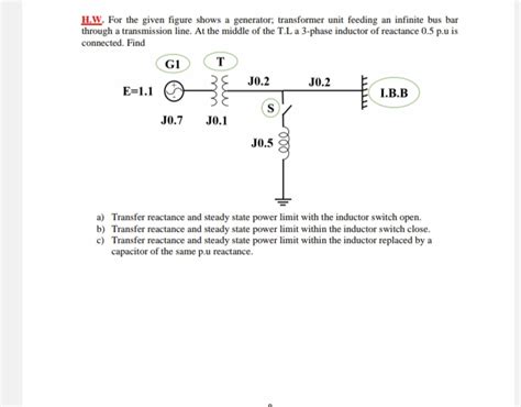 H W For The Given Figure Shows A Generator Transformer Unit Feeding An