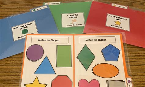 shape themed file folder activities the autism helper