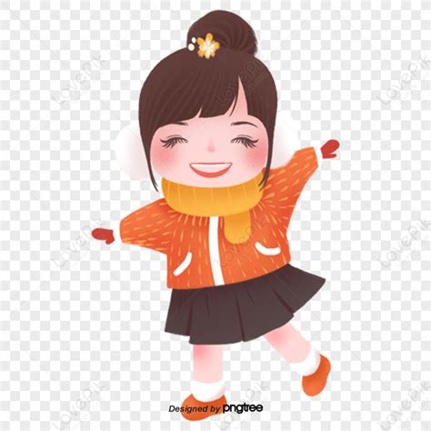 겨울 일러스트 귀여운 소녀 스카프 장갑크리스마스사랑스러운 Png 일러스트 무료 다운로드 Lovepik