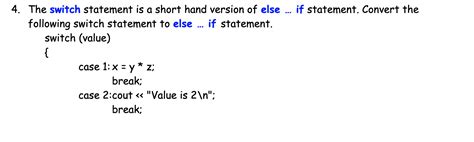 solved if statement convert the 4 the switch statement