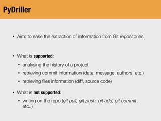 Pydriller Python Framework For Mining Software Repositories Ppt