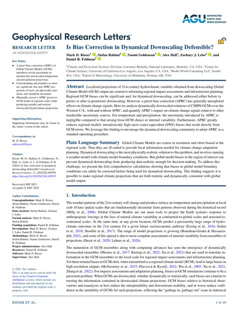 Pdf Is Bias Correction In Dynamical Downscaling Defensible