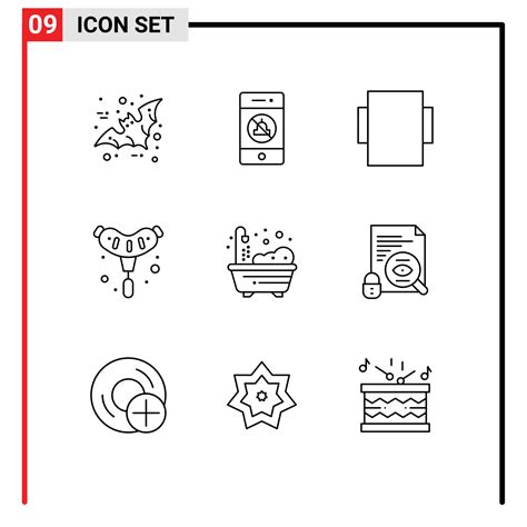 9 User Interface Outline Pack Of Modern Signs And Symbols Of File Living Layout Home Grill