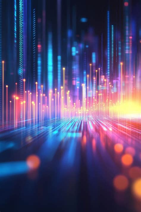 Abstract Technology Background Data Speed Lines Futuristic Communication And Networking Stock