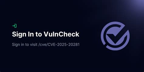 Sign In To Vulncheck