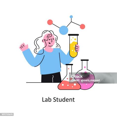 실험실 학생 벡터 채워진 개요 디자인 그림입니다 흰색 배경의 기호 Eps 10 파일 건강관리와 의술에 대한 스톡 벡터 아트 및 기타 이미지 건강관리와 의술 과학 과학