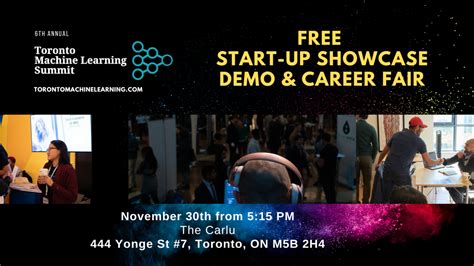 toronto machine learning summit free start up showcase and career fair